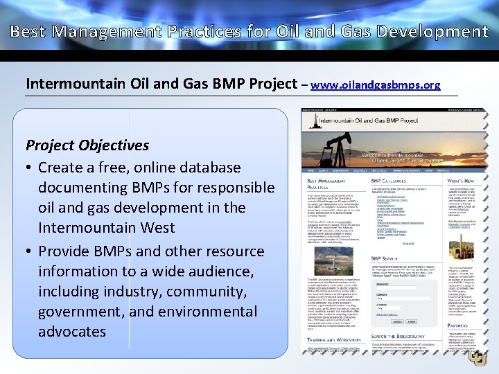 Best Management Practices for Oil and Gas Development
