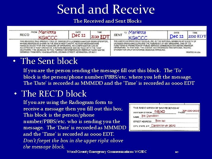 Radiograms and Traffic Handling LEE COUNTY FLORIDA A