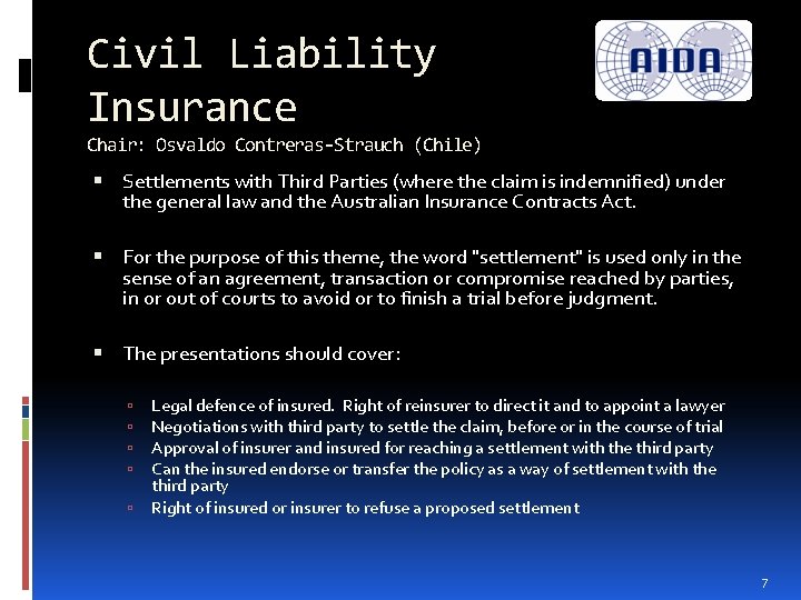 A QUICK LOOK AT THE AIDA WORKING PARTIES