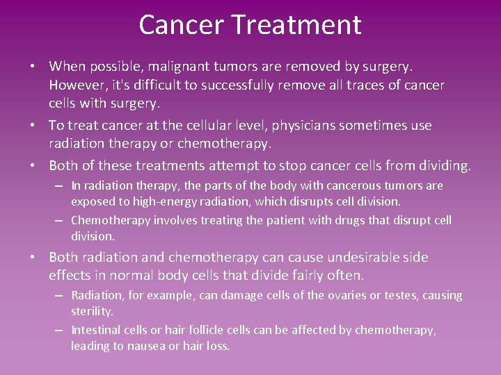 Cancer cells grow and divide out of control
