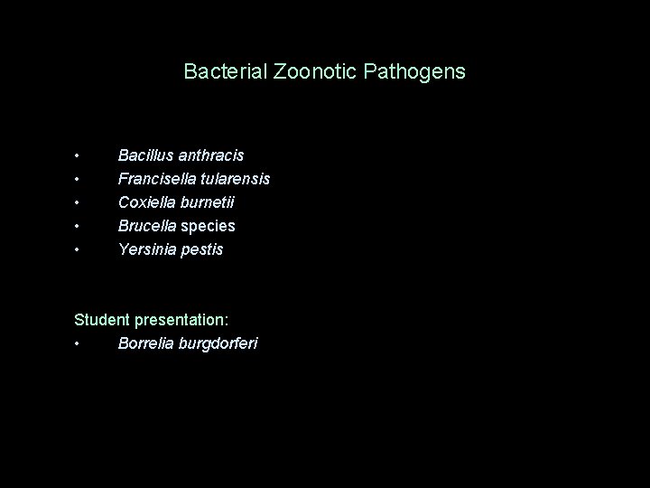 Bacterial Zoonoses Dr Heidi Wood Zoonotic Diseases and