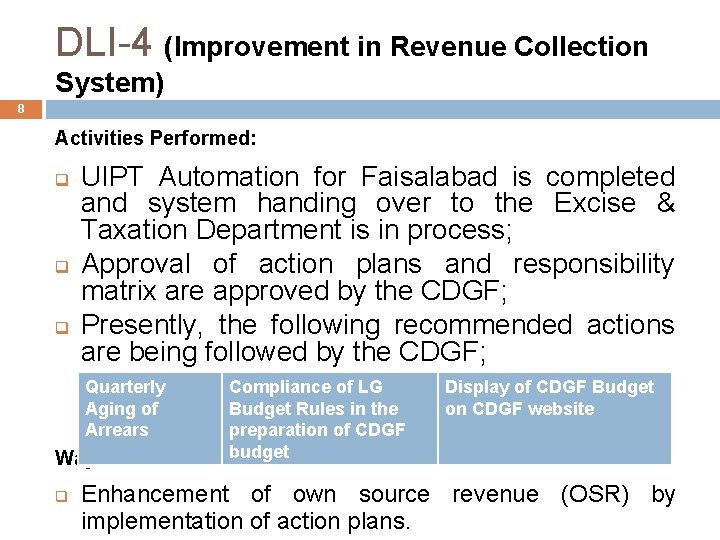 2 Punjab Cities Governance Improvement Project PCGIP PROGRESS