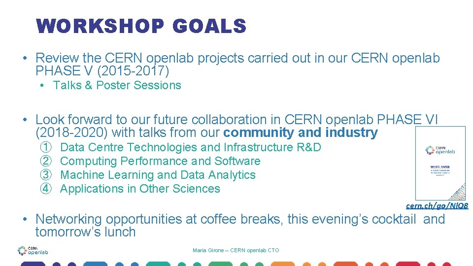 2018 CERN openlab Technical Workshop CERN 11 th