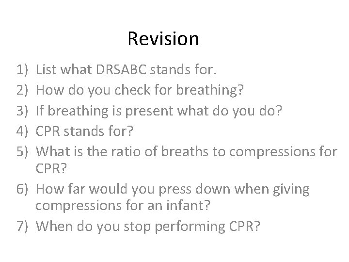 Revision 1 2 3 4 5 List what