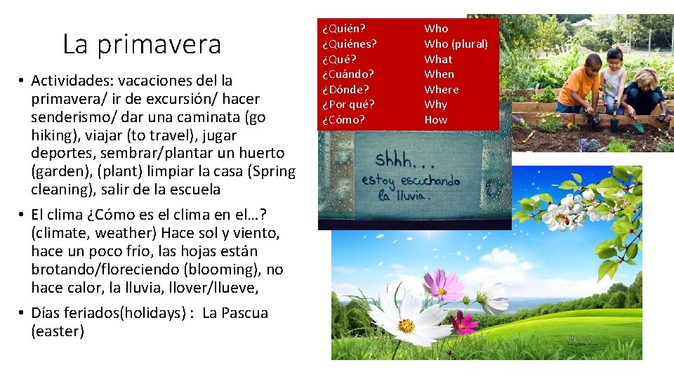 Las estaciones El otoo Create with the language