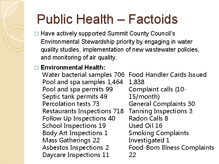Public Health 2017 Budget Presentation Public Health What