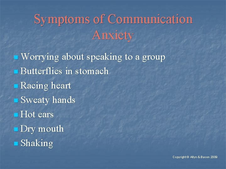 Chapter 2 MANAGING YOUR FEAR OF PUBLIC SPEAKING