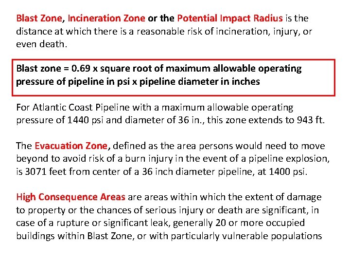 High Consequence Areas Blast Zones and Public Safety