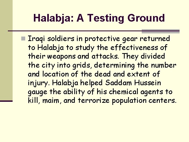 Iraq Halabja Gas Attack CRJ 494 International Terrorism
