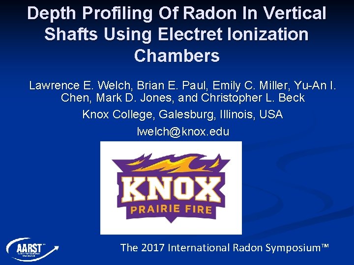 Depth Profiling Of Radon In Vertical Shafts Using