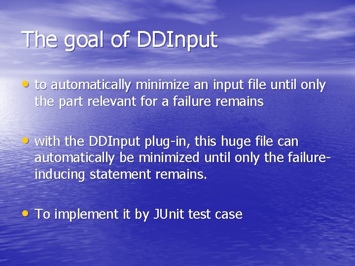 Delta Debugging Demo Presented by Xia Cheng Motivation