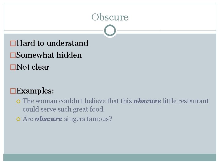 VMIV Unit 1 Lucid Superficial Obscure Scrutinized Acute