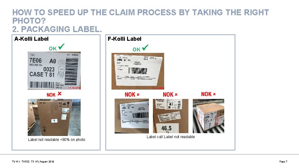 CLAIM REQUIREMENTS PNW 2 GUIDELINE TO CLAIM PARTS