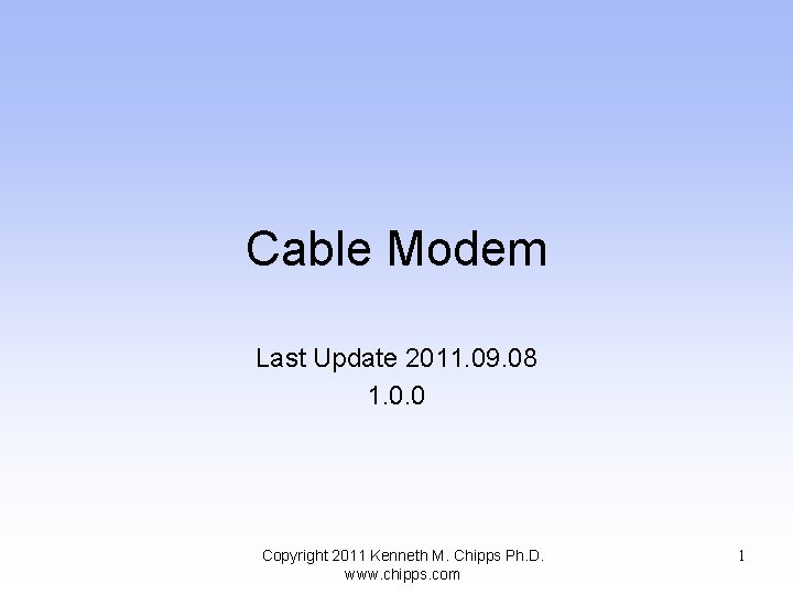 Cable Modem Last Update 2011 09 08 1