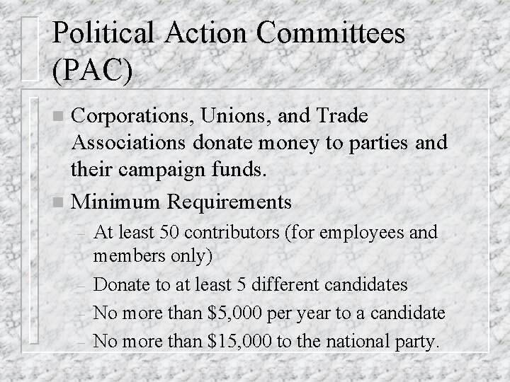 Political Contributions www opensecrets org Where do members