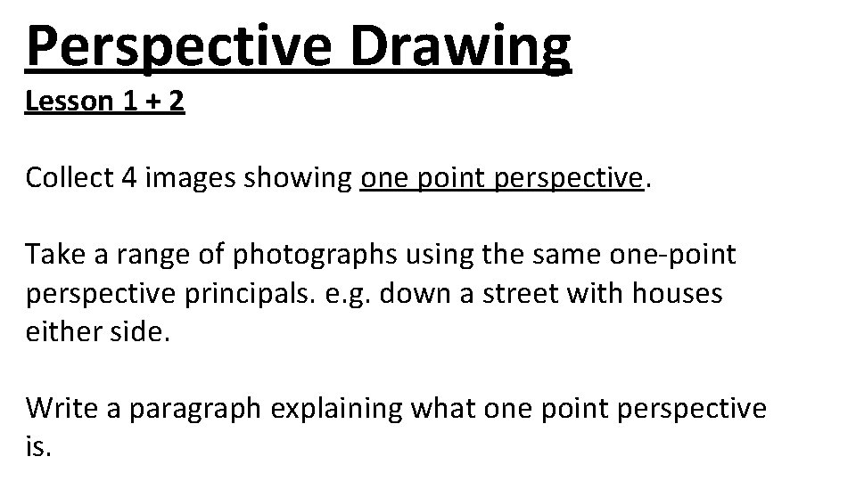 Perspective Drawing Lesson 1 2 Collect 4 images