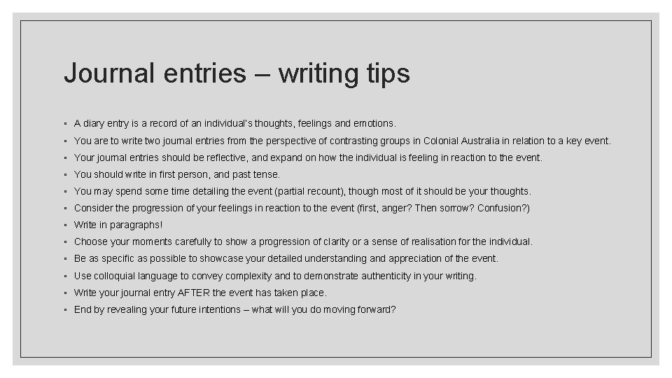 Week 2 homework task Diary entry Empathy activity