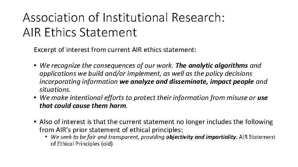IR Juggling Objectivity Accountability and the Fierce Urgency