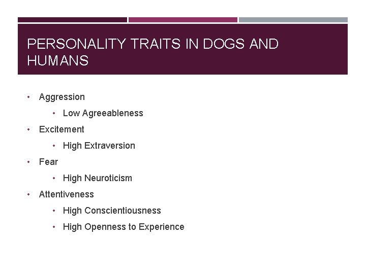 DOG PERSONALITY TRAITS AND HUMAN PERSONALITY TRAITS ALEX