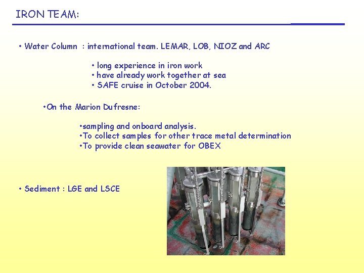 Iron Chemistry sources and sinks Iron hypothesis Martin