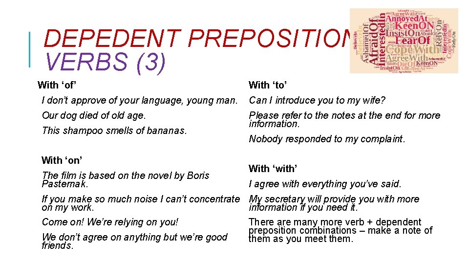 CAREERS DEPENDENT PREPOSITIONS Lesson 8 Lingua e cultura