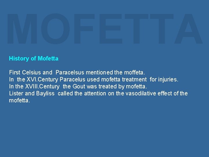 MOFETTA Dry Carbonide acid therapy in Hungary Tams