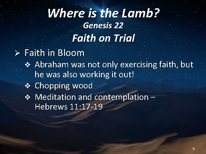 Where is the Lamb Genesis 22 Faith on