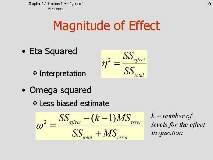 Chapter 17 Factorial Analysis of Variance Observational Data