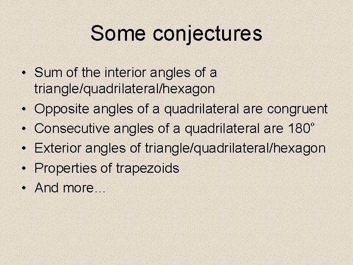 Improving Geometry in the Classroom By Tara De