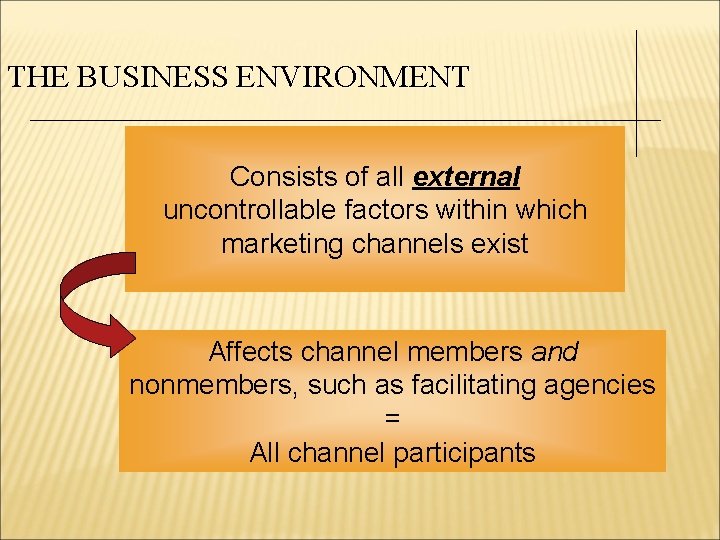 CHAPTER 3 The Business Environment of Marketing Channels