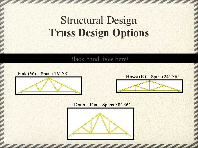 Structural Design Considerations Black band lives here Maintain