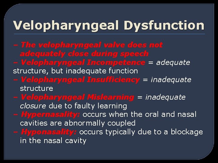 Velopharyngeal Anatomy By Prof Nabil A Hasan Head
