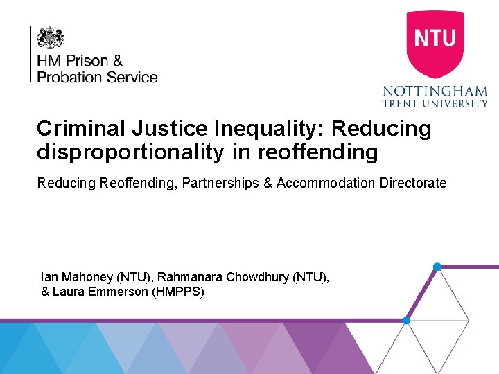 Criminal Justice Inequality Reducing disproportionality in reoffending ...