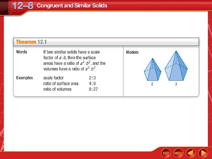 LESSON 12 8 Congruent and Similar Solids FiveMinute