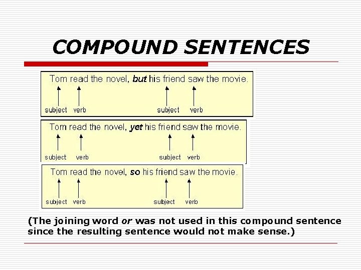 COMPOUND SENTENCES The word compound means to put