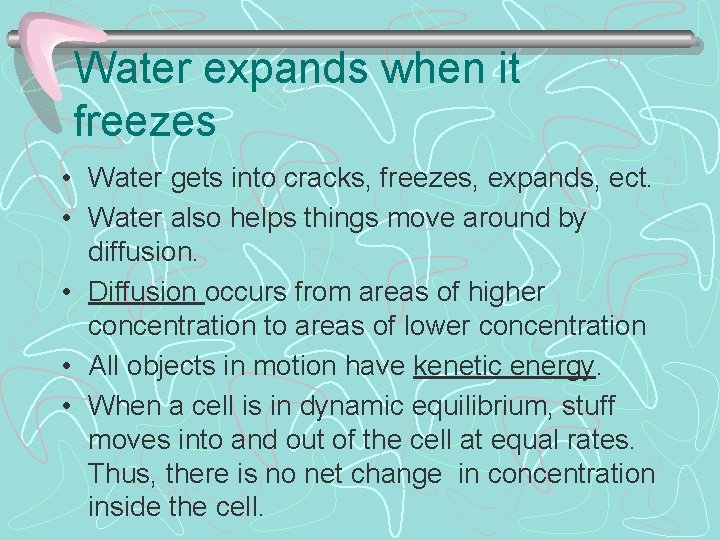 Chemistry Water and Diffusion Miss Kim Jensen Biology