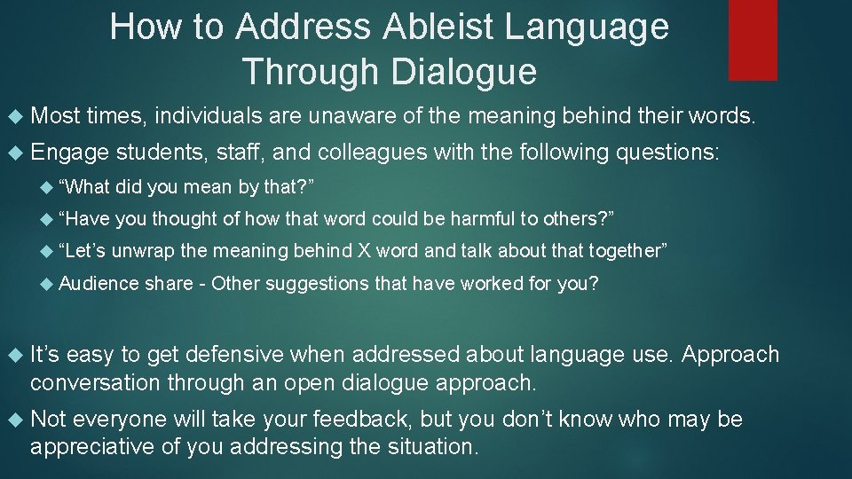 Addressing Ableist Language Use at the Collegiate Level