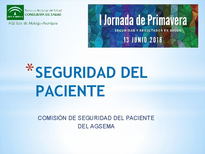 SEGURIDAD DEL PACIENTE COMISIN DE SEGURIDAD DEL PACIENTE