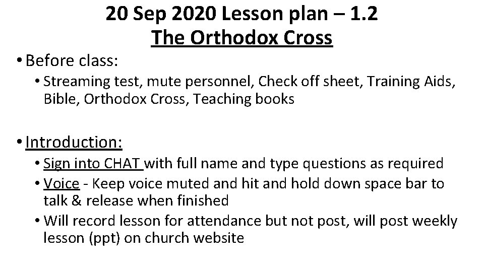 20 Sep 2020 Lesson plan 1 2 The