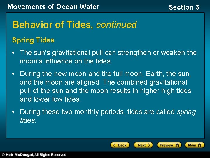 Movements of Ocean Water Section 3 Tides Preview