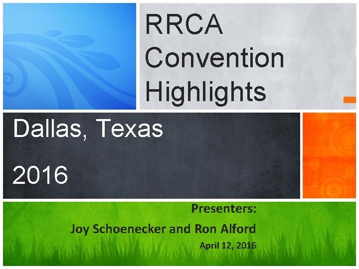 RRCA Convention Highlights Dallas Texas 2016 Presenters Joy