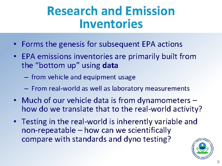 RealWorld Emissions From Mobile Sources Edward Nam USEPA