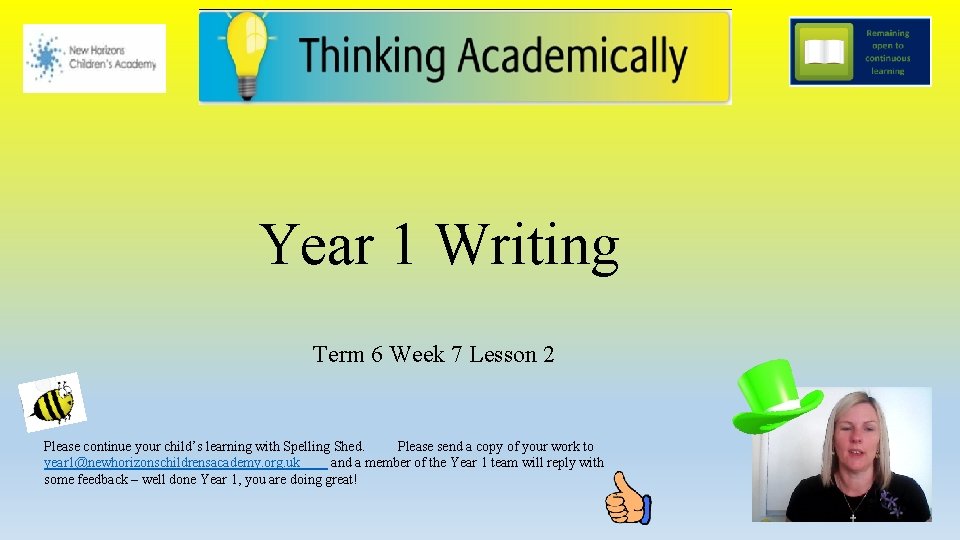 Year 1 Writing Term 6 Week 7 Lesson