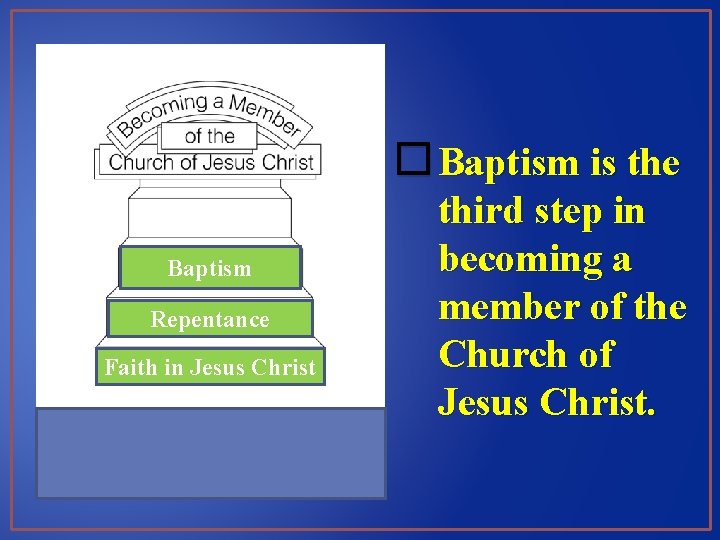 LESSON 11 BAPTISM PURPOSE To help each child