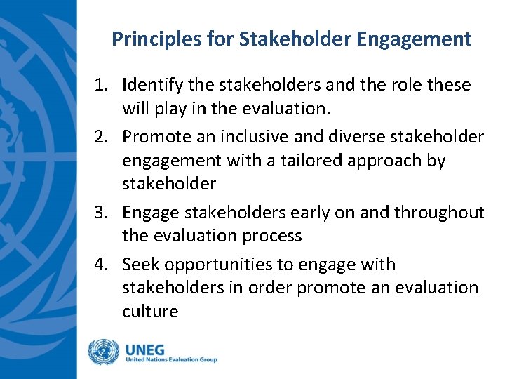 UNEG SO 2 Subgroup 1 Stakeholder engagement Principles