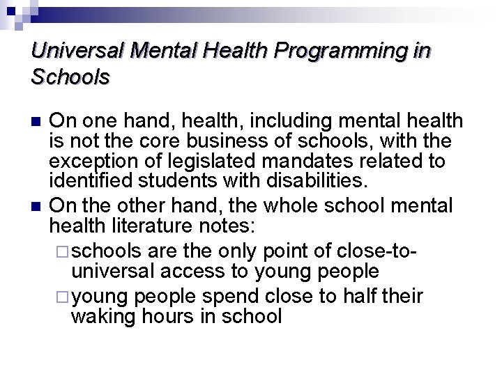 The Inter SSCT Model Systemic CrossCultural SchoolBased Mental