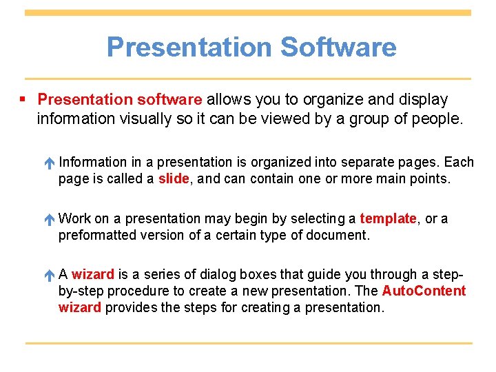 Principles of Information Technology Chapter 19 Presentation Basics