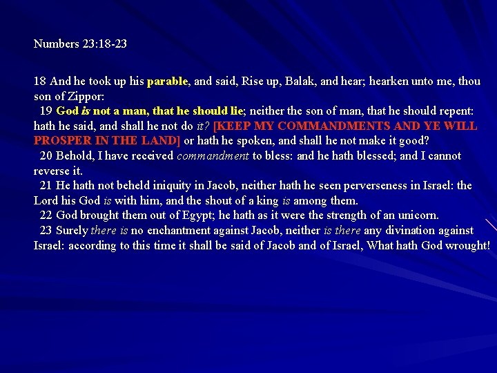 Old Testament Lesson 16 Balak and Balaam Numbers