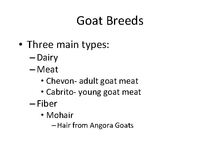Goat Breeds Animal Science Sheep and Goat Terms