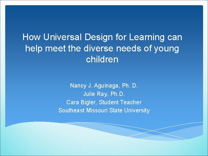 How Universal Design for Learning can help meet